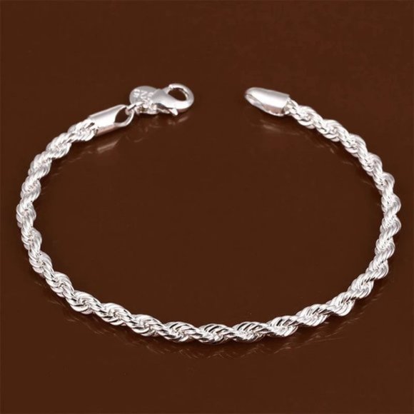 Jewelry | New 925 Sterling Silver Braided Chain Bracelet | Poshmark